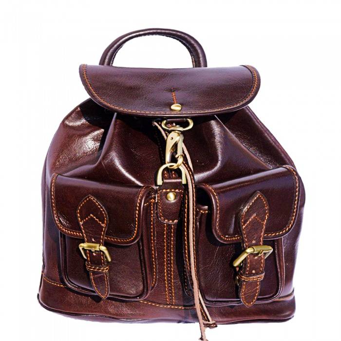 Dark Brown Florentine Leather Backpack – Leather Italiano