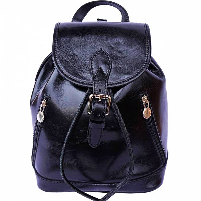 Amalfi Black Leather Backpack Purse – Leather Italiano