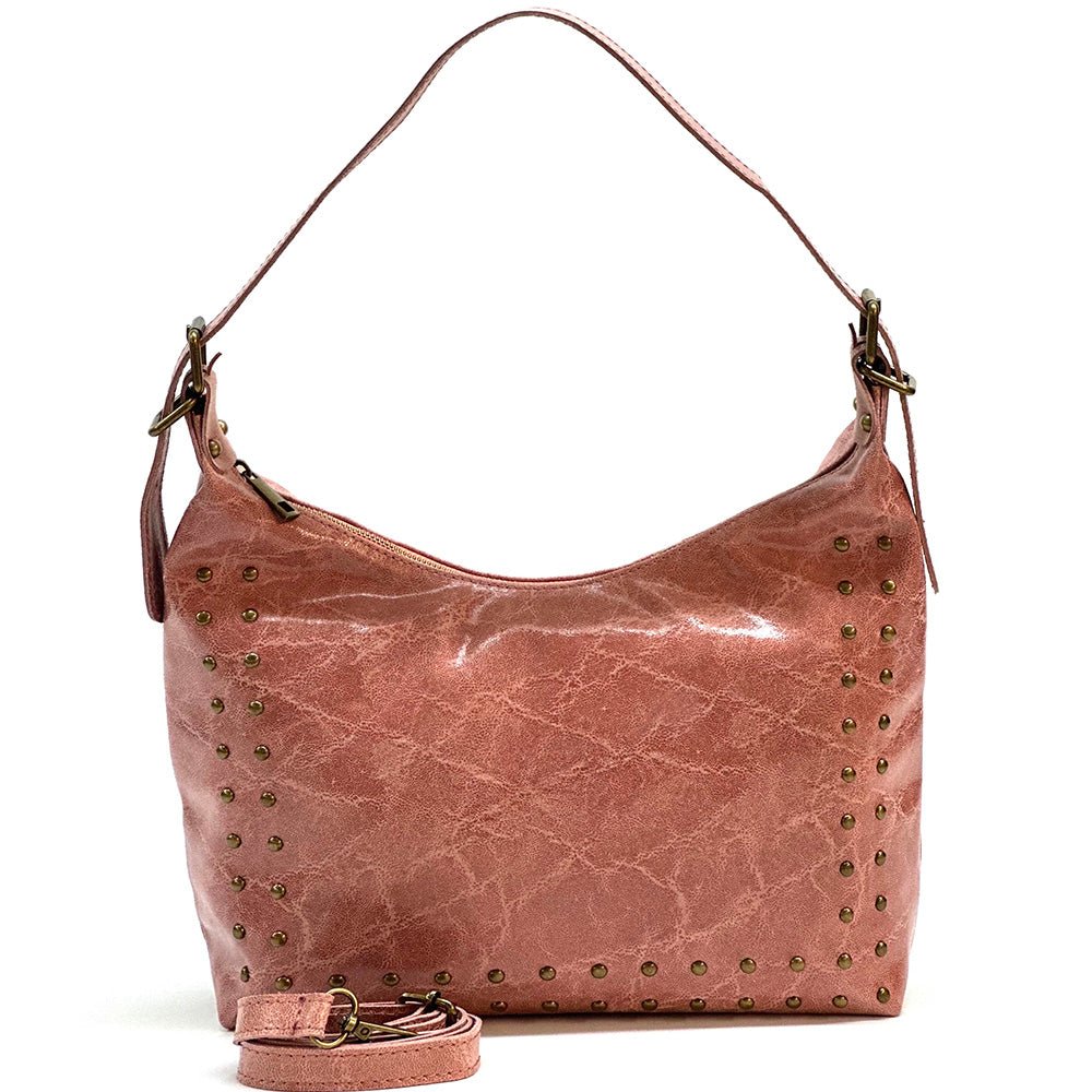 Riviera Studded Italian Leather Shoulder Bag – Leather Italiano